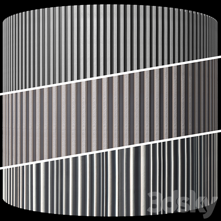 Striped ribbed decorative concrete facing plaster Reckli - Stone - 3D model