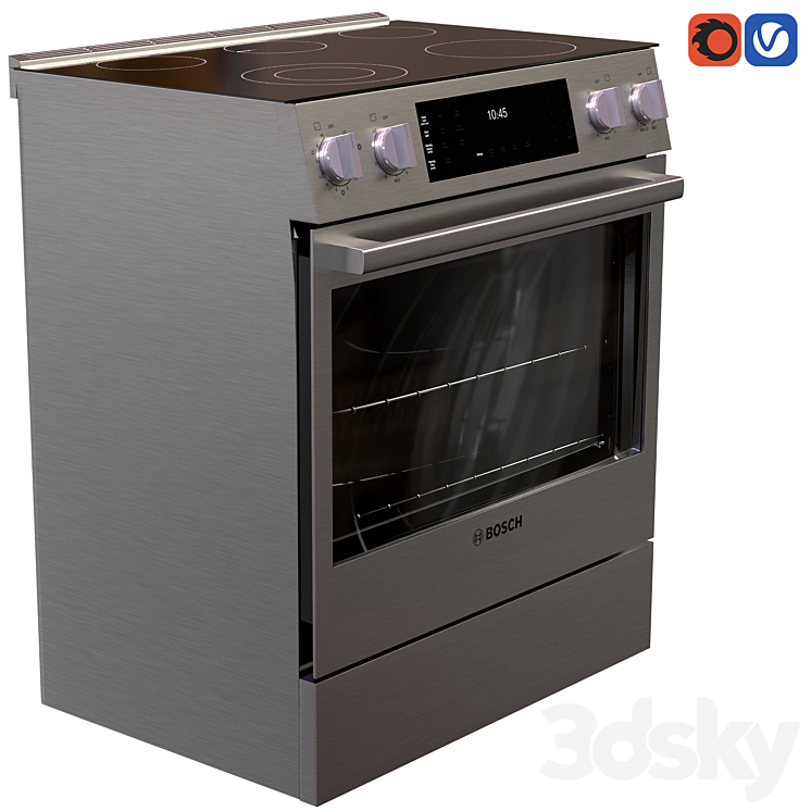 HEI8046U & HEI8056U Range cooker - Kitchen appliance - 3D model