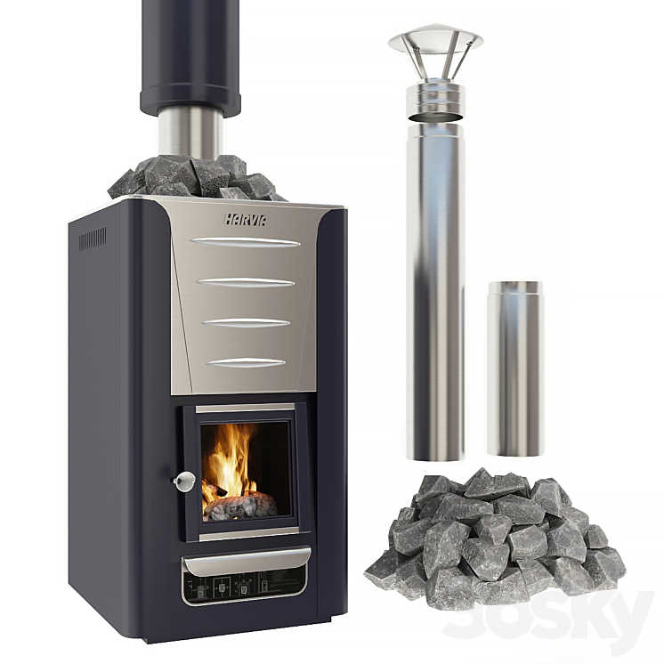 Sauna stove Harvia20Pro - Fireplace - 3D model