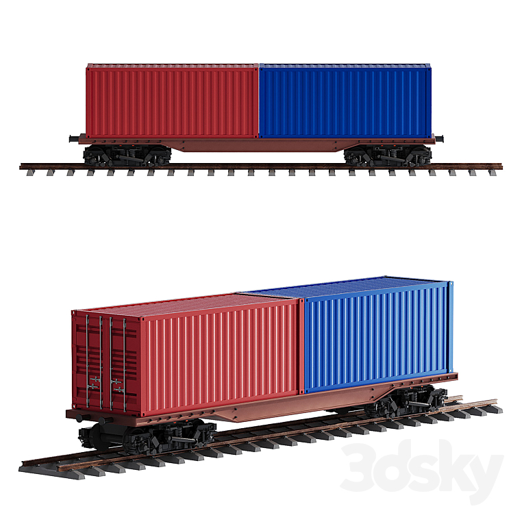 Container Train - Ground Transport - 3D model