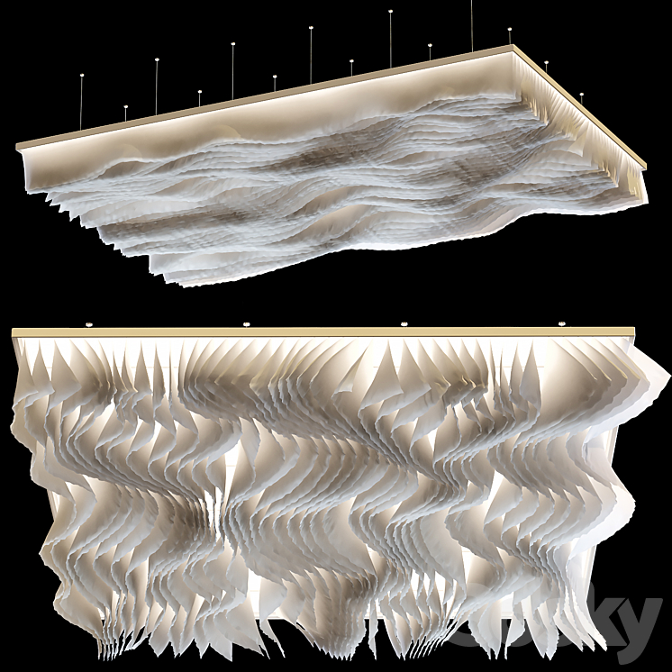 Paper Design Celing 6 Wave ceiling - Miscellaneous - 3D model