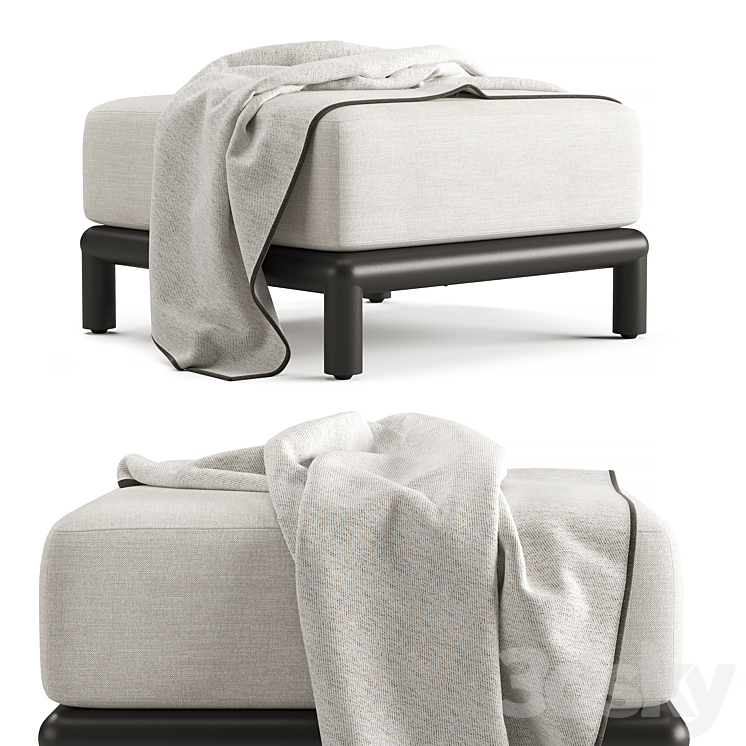 Rh Palma Aluminum Ottoman - Other soft seating - 3D model