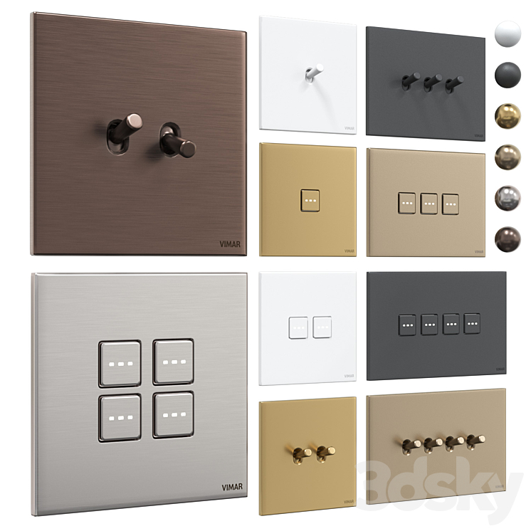 Vimar Eikon Exe Vintage and Flat Switches - Miscellaneous - 3D model