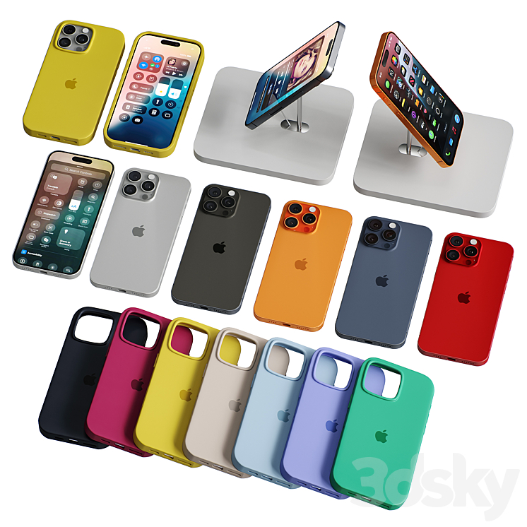 Apple iPhone 15 Pro/Colored cases - Phones - 3D model