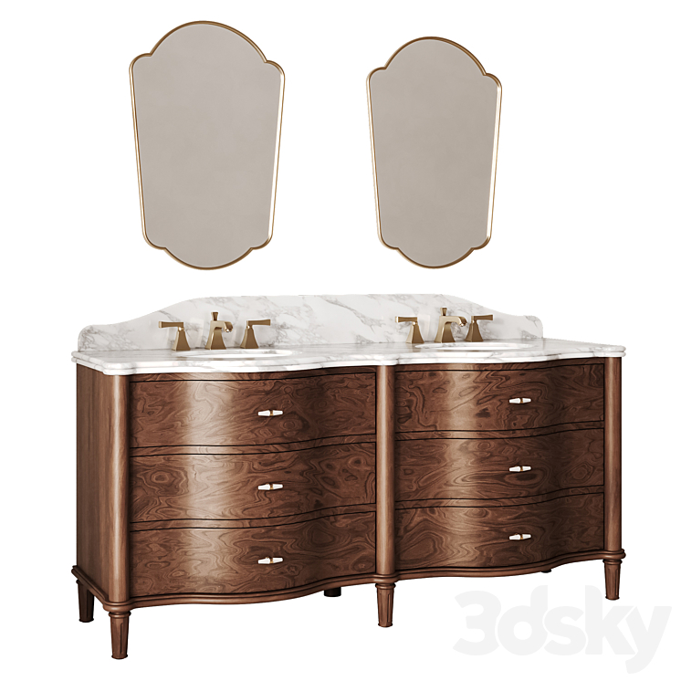 Valerie Double Vanity by Soho Home - Bathroom furniture - 3D model
