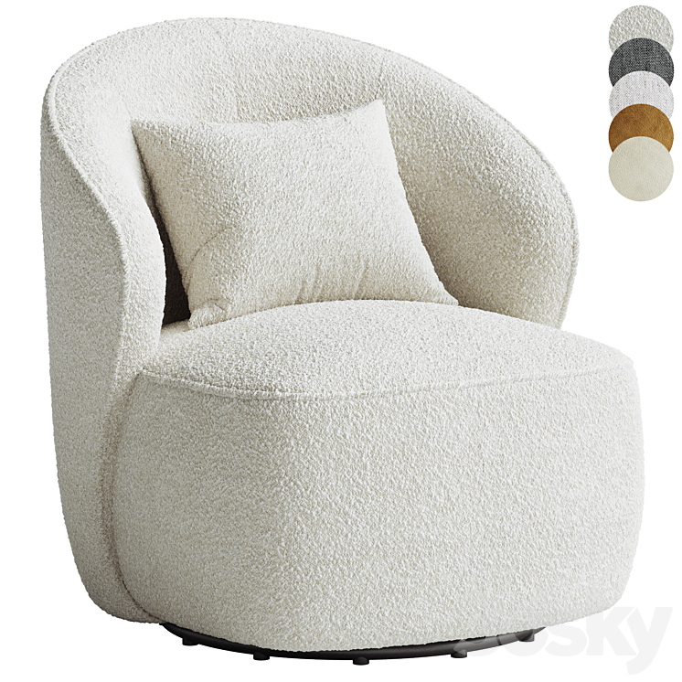 Zuri Swivel Lounge Chair - Arm chair - 3D model