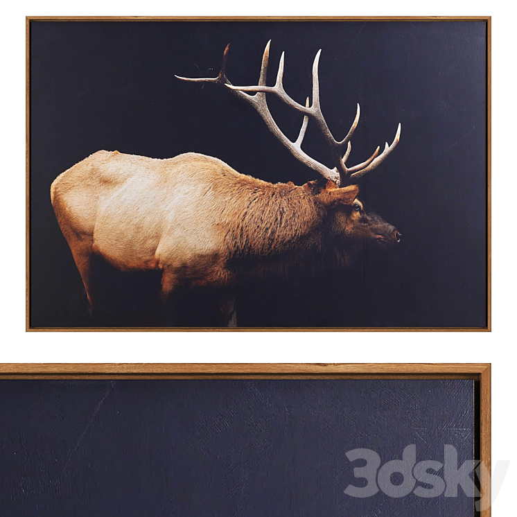 Caribou Framed Print - Frame - 3D model