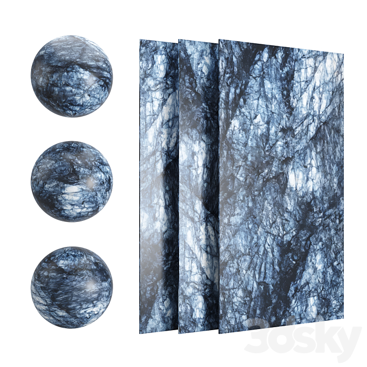 Cristallo Blue Dark Quartzite - Stone - 3D model