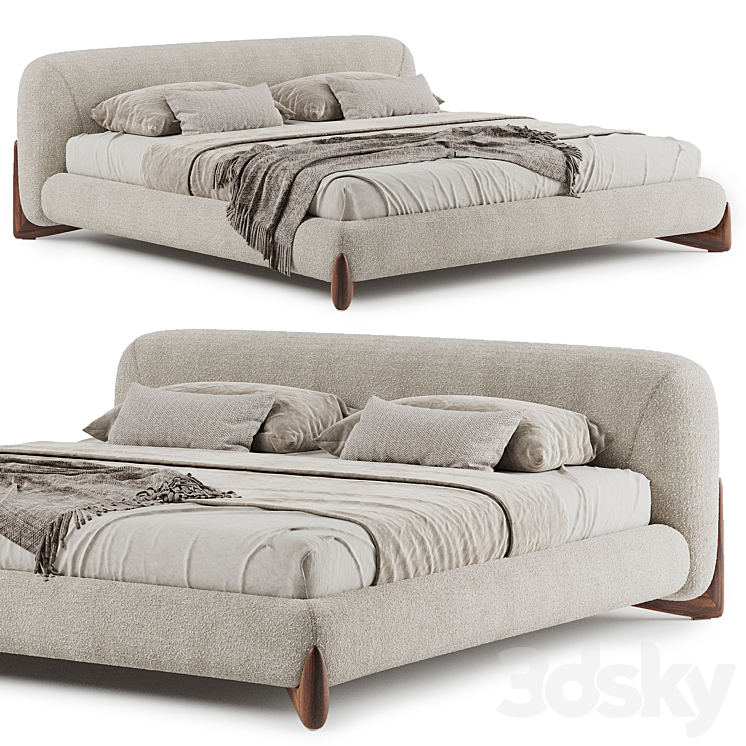 Softbay Bed by Giuseppe Vigano for Porada - Bed - 3D model