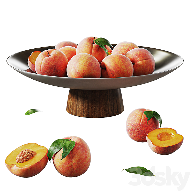 peach_bowl - Food and drinks - 3D model