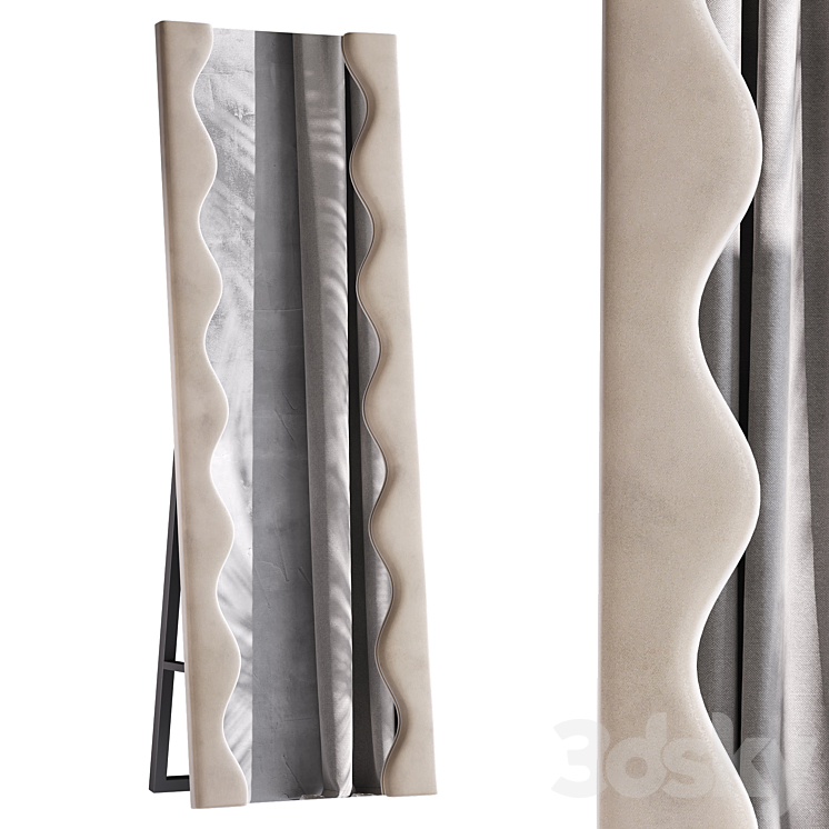 Retro Rectangle Wavy Mirror - Mirror - 3D model