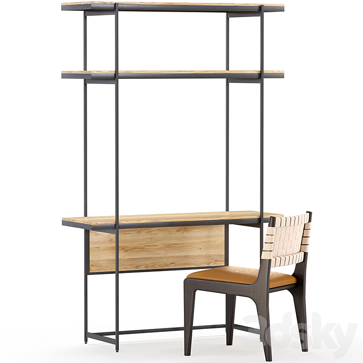 Pierce Series Desk with Shelves (50"), Dunham Chair, by Westelm ...