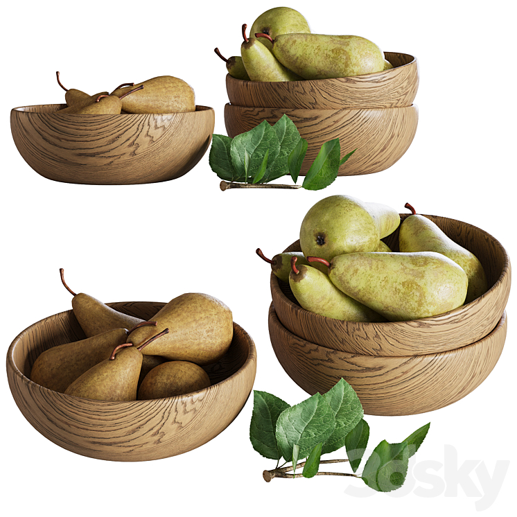 Pears set 4 - Food and drinks - 3D model