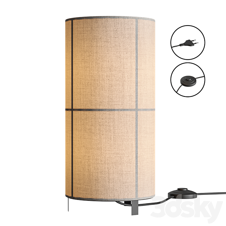 EXCLUSIVE FABRIC STRIP LAMPSHADE DESIGN TABLE LAMP - Table lamp - 3D model