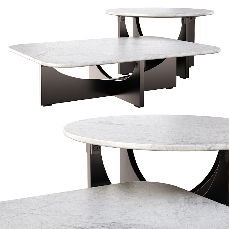 Minotti Lido Outdoor Coffee Tables / Coffee Table Set - Table - 3D model