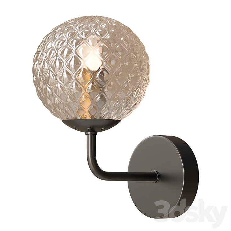 Navel wall lamp with glass shade - Wall light - 3D model