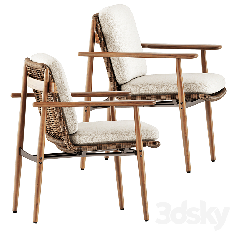 Trio Outdoor Dining chair by Minotti - Chair - 3D model