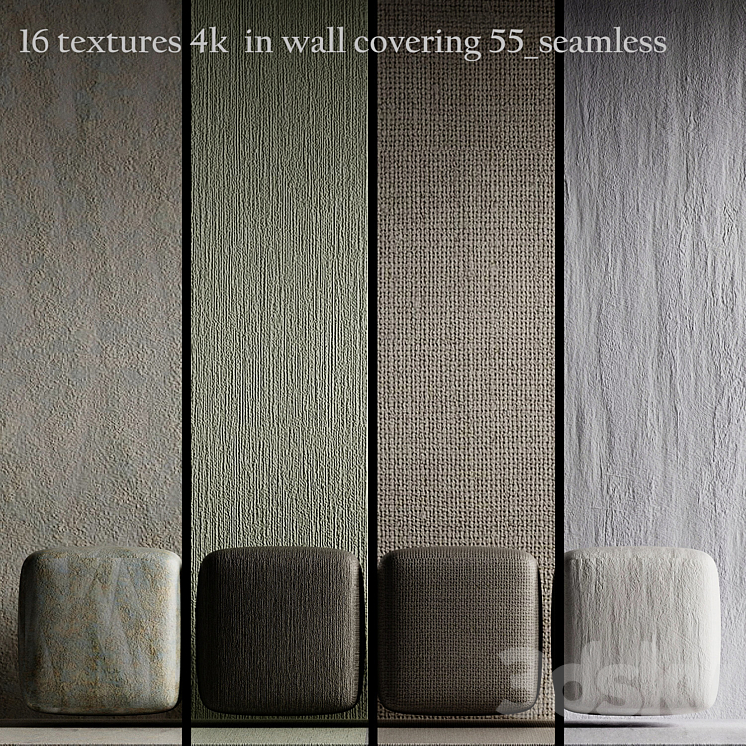 16 textures 4k in wall covering 55_seamless - Wall covering - 3D model
