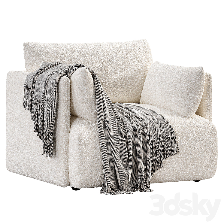Offset Lounge Chair - Arm chair - 3D model