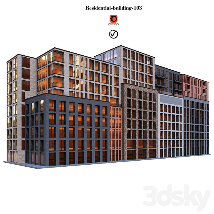 Residential building 103 - Building - 3D model