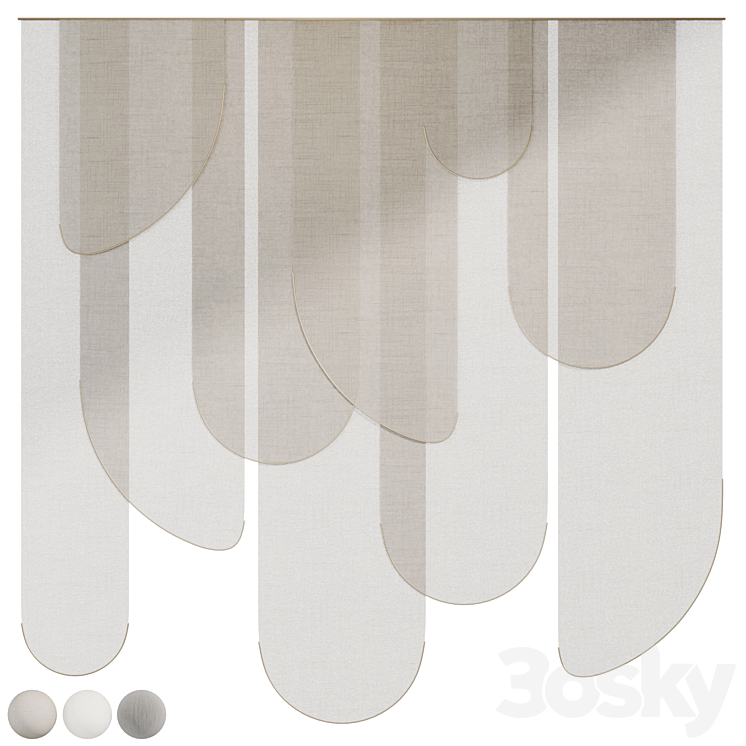The Leaves Blank Window panels - Curtain - 3D model