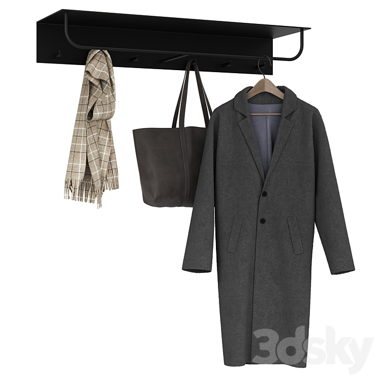 Wall hanger Frost - Unu \ Clothes for the hallway 006 - Hallway - 3D model