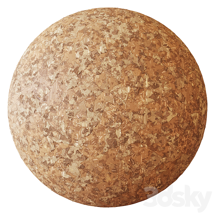 Cork flooring 4K PBR Material - Wood - 3D model