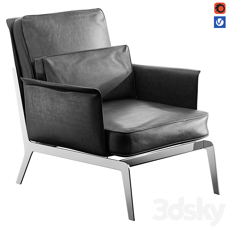 Flexform-HAPPY HOUR - Arm chair - 3D model