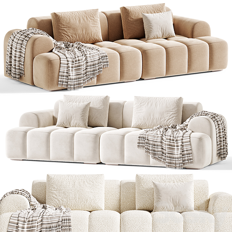 Extra Long Modern Sofa 02 By Litfad - Sofa - 3D model