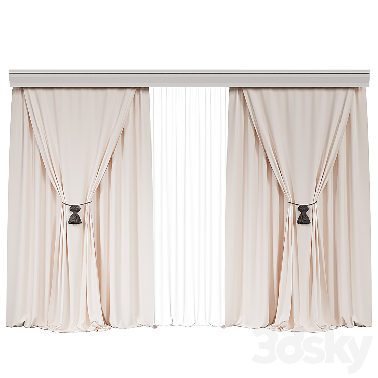 Curtain with a grab - Curtain - 3D model