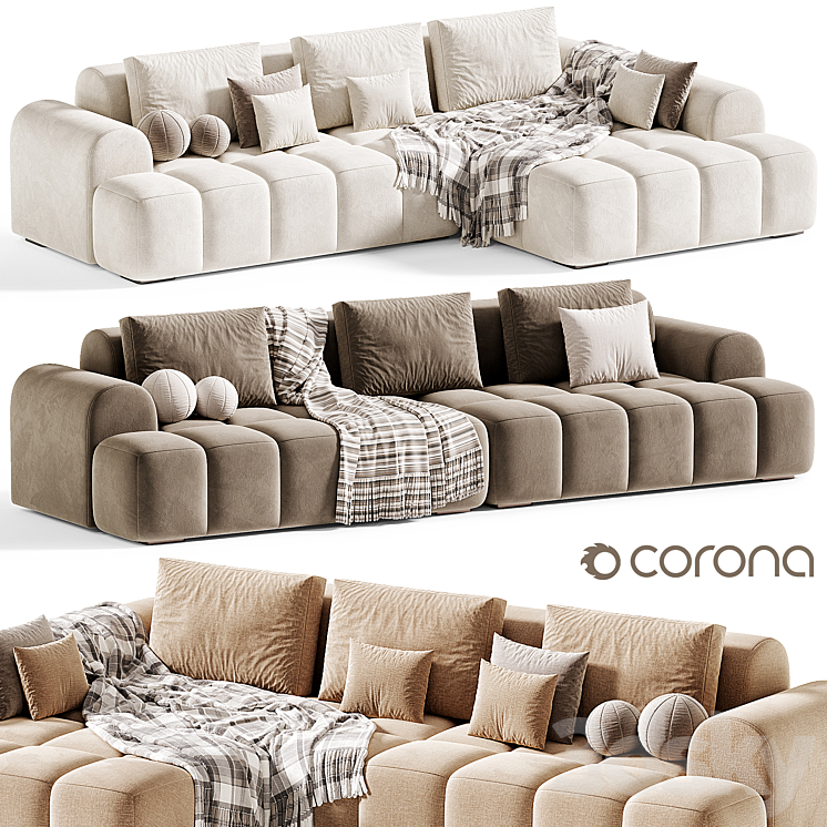 Extra Long Modern Sofa 03 By Litfad - Sofa - 3D model