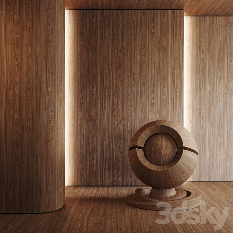 Material wood Egger H1212 ST33 Elm Tossini brown - Wood - 3D model