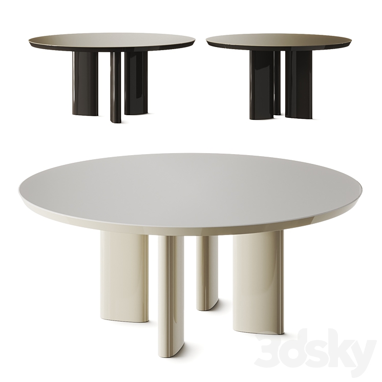 Poliform Adrien Glossy Lacquer Round Dining Table - Table - 3D model
