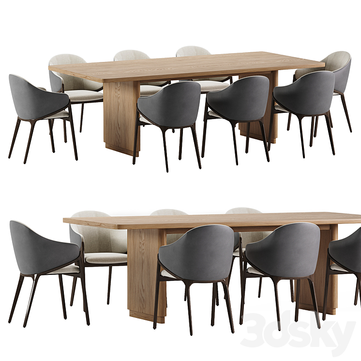Dining set 231 - Table + Chair - 3D model