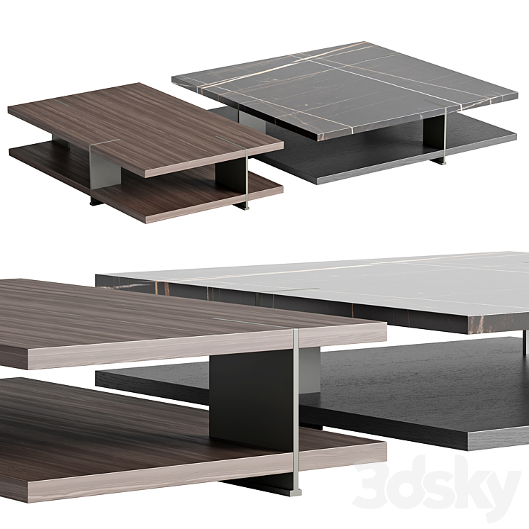 Poliform Bristol coffee tables - Table - 3D model