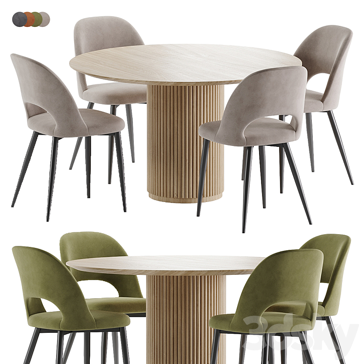 Dining Set 139 - Table + Chair - 3D model
