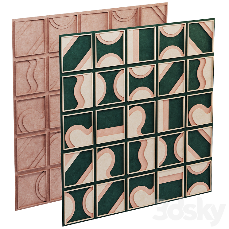 Acoustic panels STRATA By ECOcero - 3D panel - 3D model