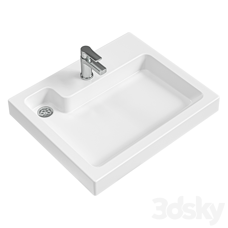 Sink over washing machine LESAN LS/SWM-60-50 60x50 - Wash basin - 3D model