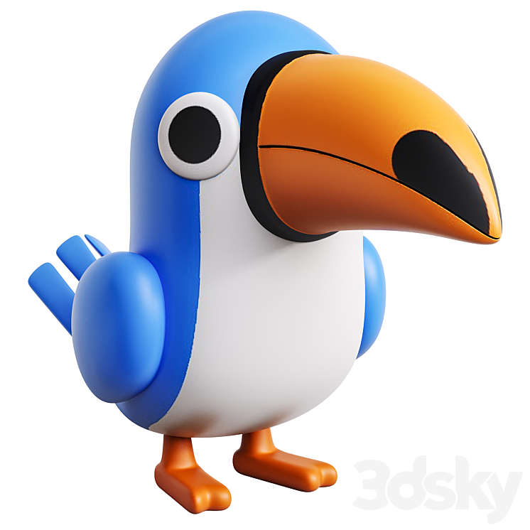 Papugay wood toys for kids - Toy - 3D model