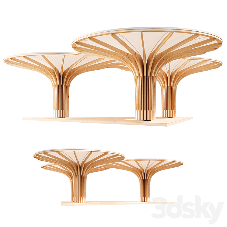 Wooden Pavilion - Urban environment - 3D model