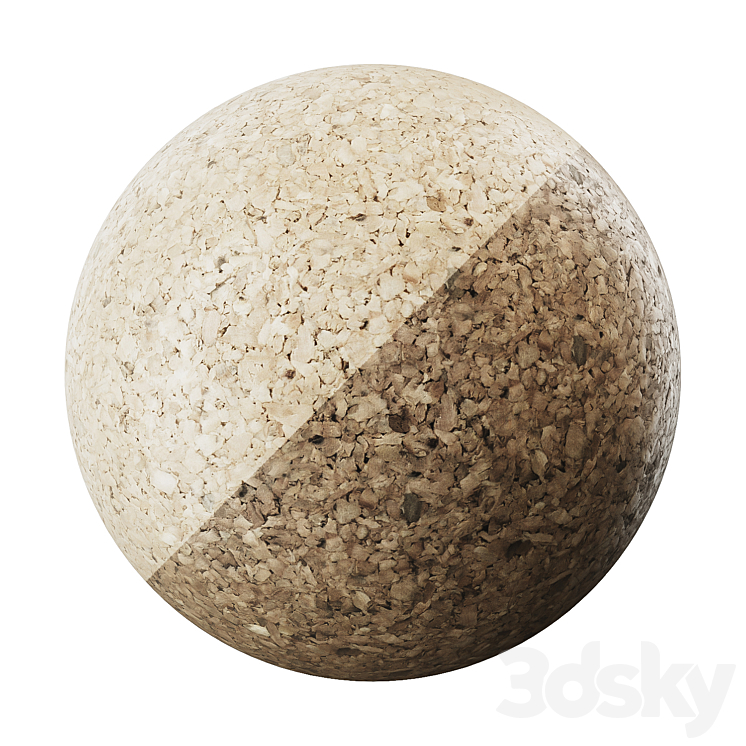 Cork Seamless 4K 02 - Wood - 3D model