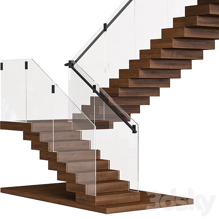 Modern Staircase 01 - Staircase - 3D model