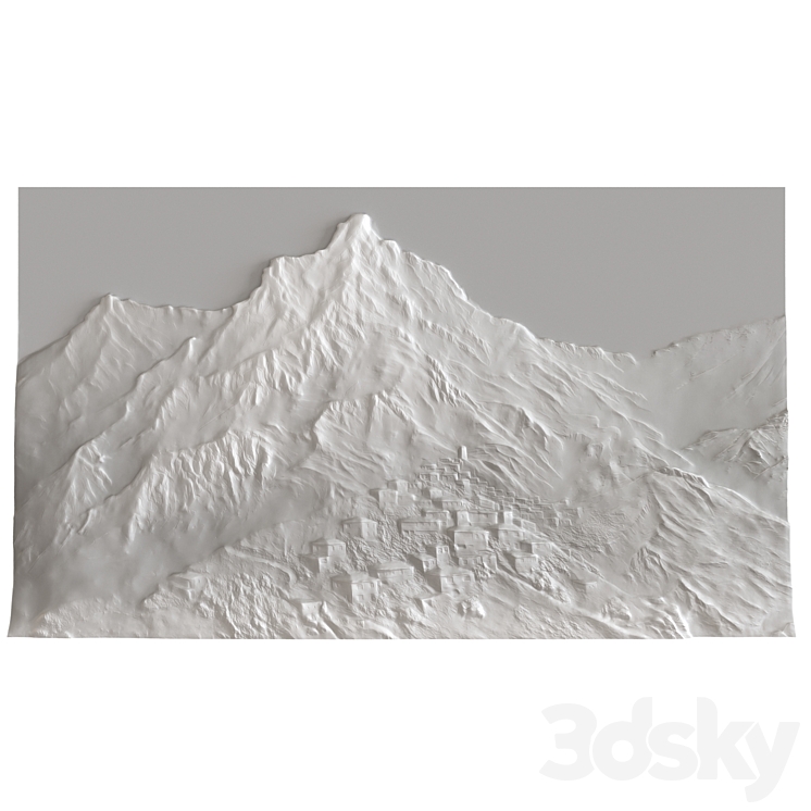 Bas-relief Caucasus - Decorative plaster - 3D model