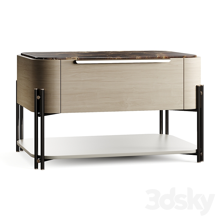Praddy Bedside Bamboo I NT005 - Sideboard & Chest of drawer - 3D model