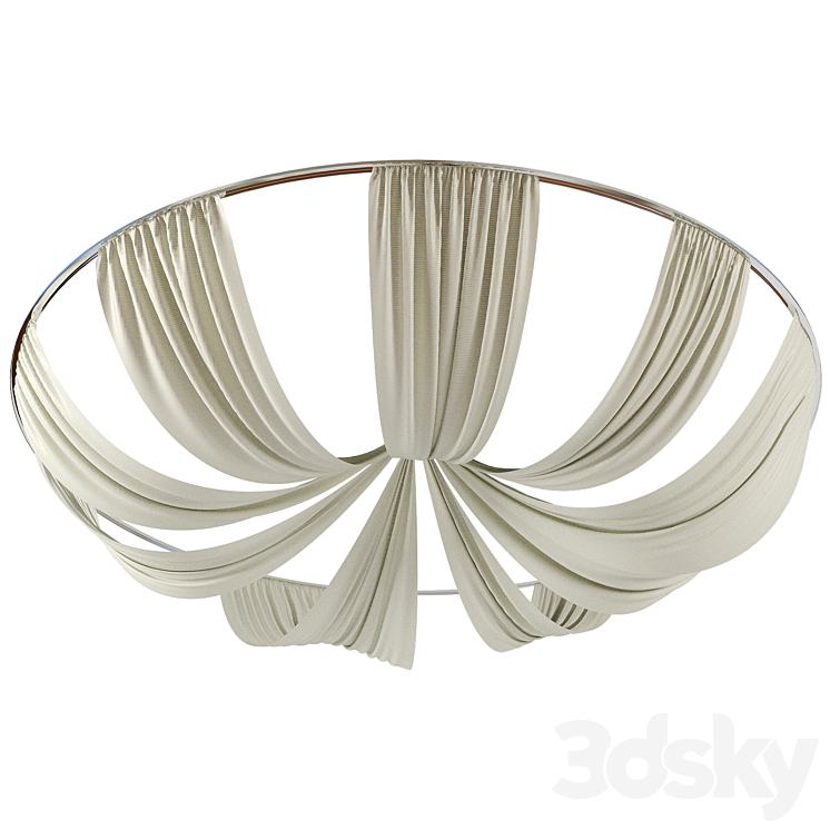 Ceiling Drape Curtain Panels vol 02 - Curtain - 3D model