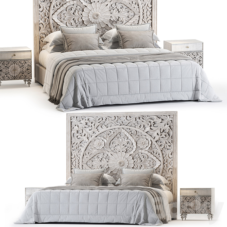 RH Anaya Platform Bed - Bed - 3D model