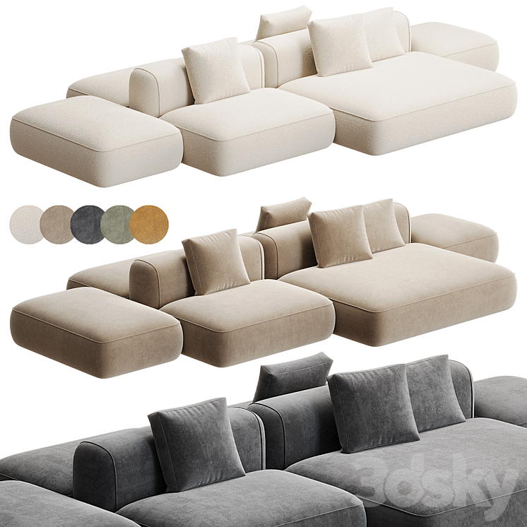 COZY ISLAND Modular Sofa By MDF Italia - Sofa - 3D model