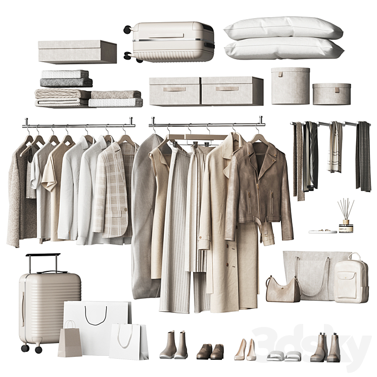 A set of clothes and accessories to fill a wardrobe or store and ...