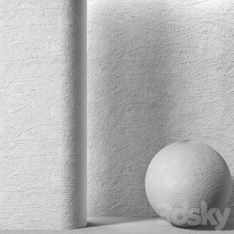 Seamless material decorative facing plaster with traces of fan-shaped ...