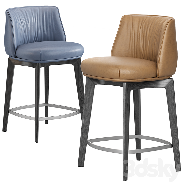 Archibald Bar Stool by Poltrona Frau - Chair - 3D model